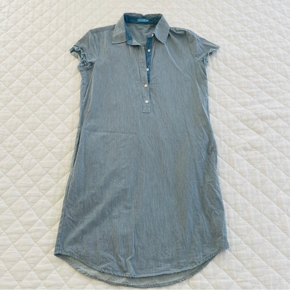 J. McLaughlin | Dresses | J Mclaughlin Arissa Pinstripe Fray Blue ...